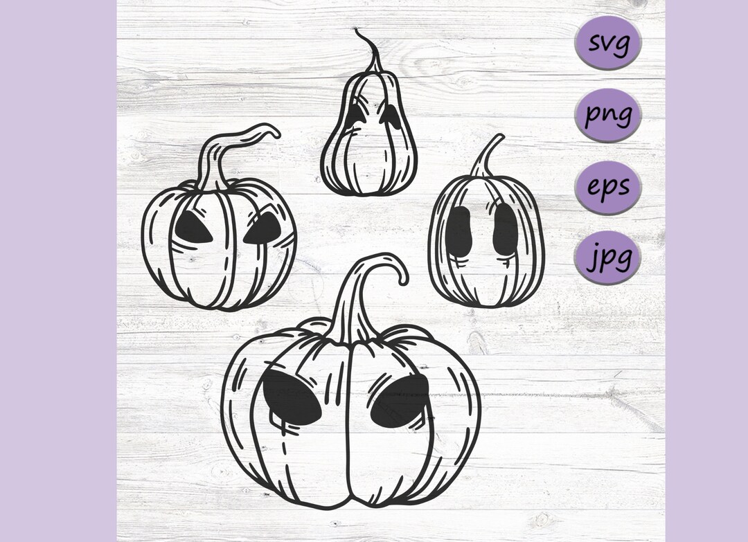 Pumpkin Face SVG, Pumpkin Row SVG, Pumpkin Cut File, Thanksgiving SVG ...