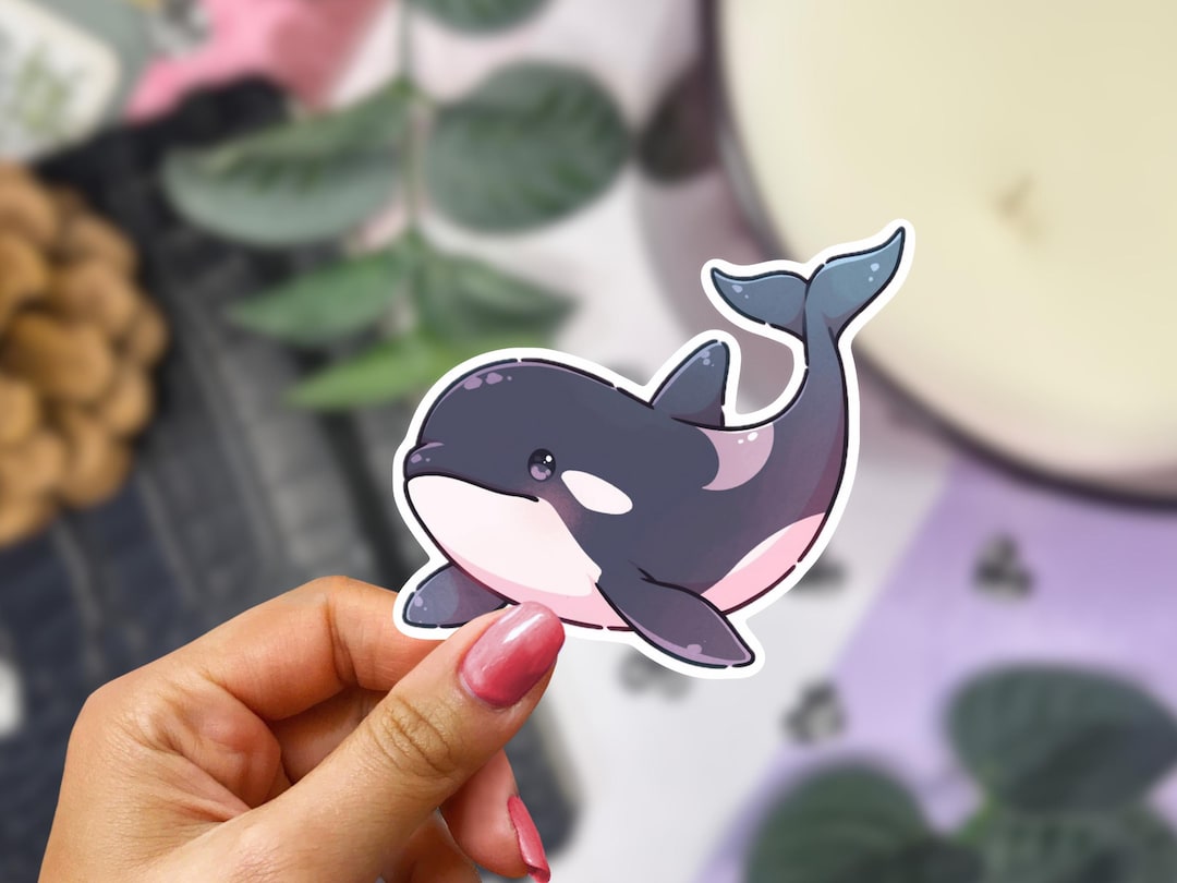 Orca Vinyl Sticker, Cute Decor for Laptop, Notebook, Water Bottle ...