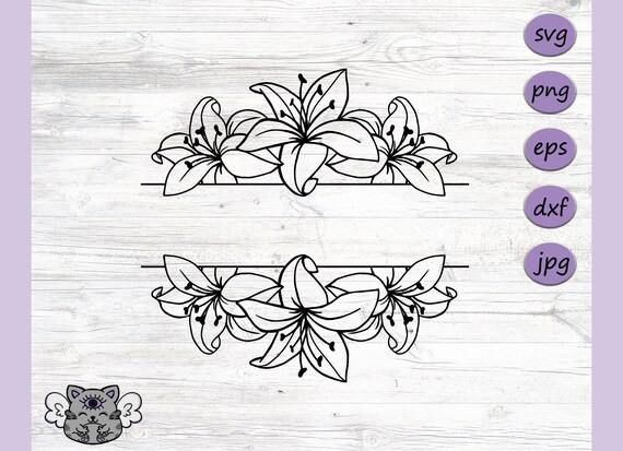 Lily Frame Svg Stargazer Lily Embroidery Tiger Lily Cutfile - Etsy