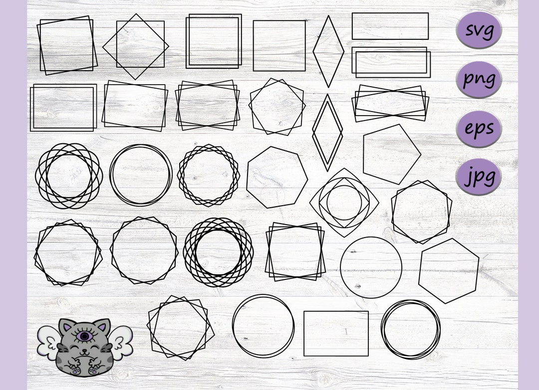 Simple Frame Svg, Geometric Frames, Squares, Circles, Double Frames ...