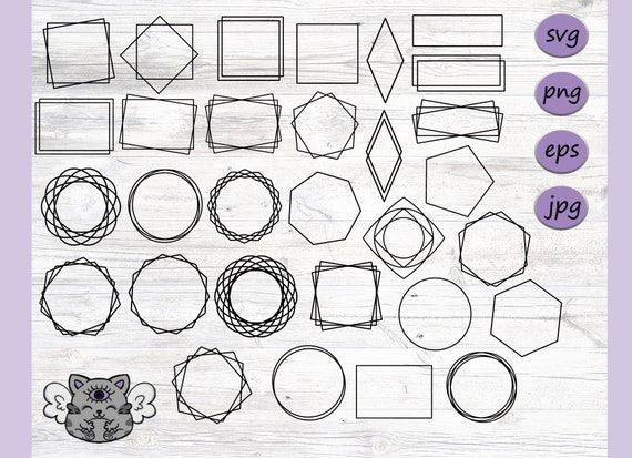 Simple Frame Svg Geometric Frames Squares Circles Double - Etsy