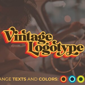 Premade Logo Design Vintage Logo 70s Watermark Psichedelic | Etsy