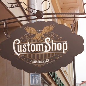 Premade Logo Design Vintage Shop Retro Eagle Logo, Barber Shop, Custom ...