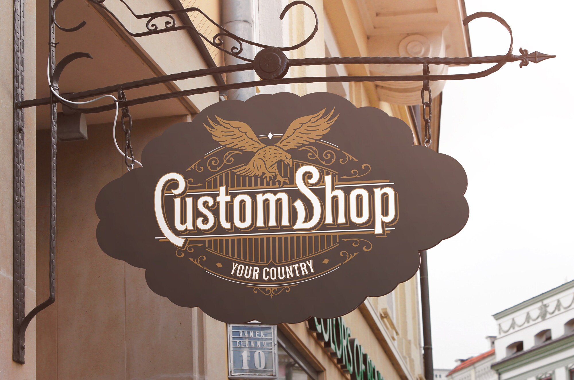 Premade Logo Design Vintage Shop Retro Eagle Logo, Barber Shop, Custom ...