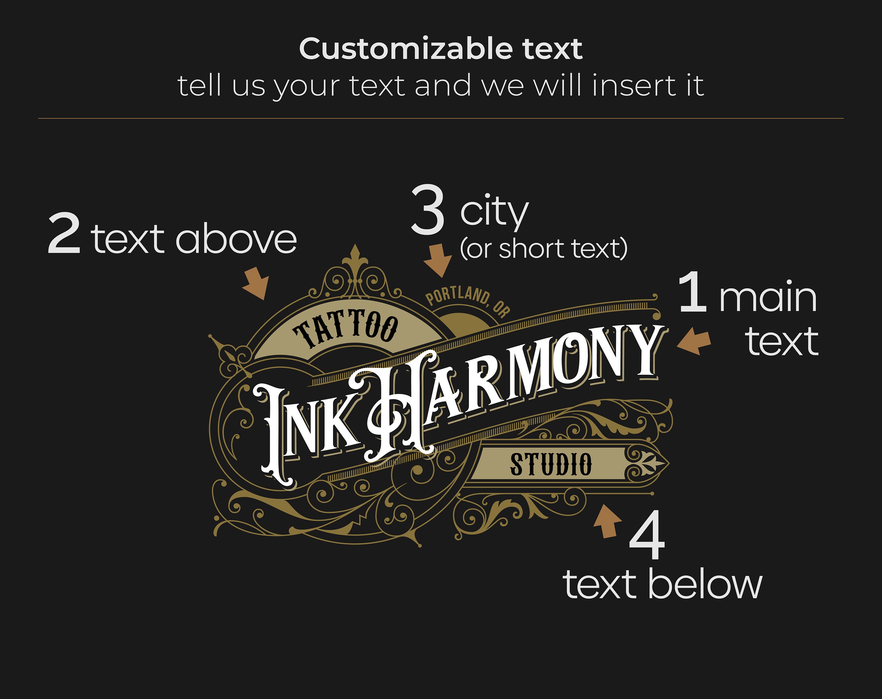 Premade Logo Design, Watermark, Tattoo Studio Logo, Vintage Logo ...