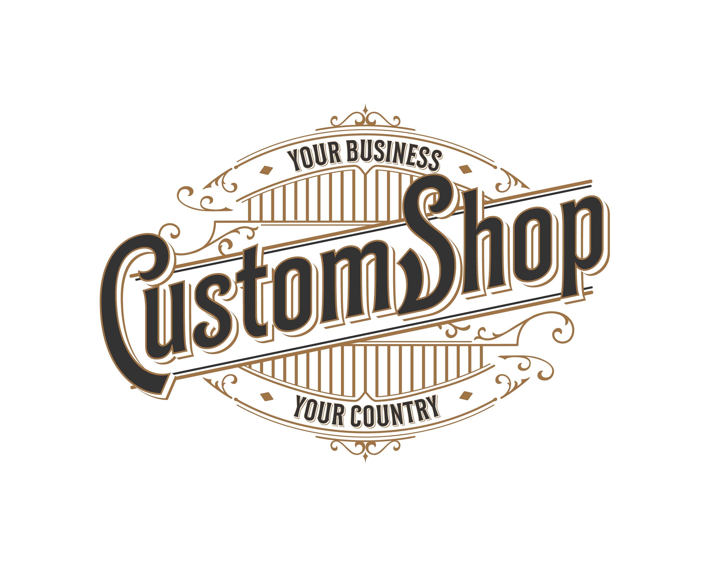 Premade Logo Design Vintage Shop Logo Watermark, Barber Shop, Custom ...