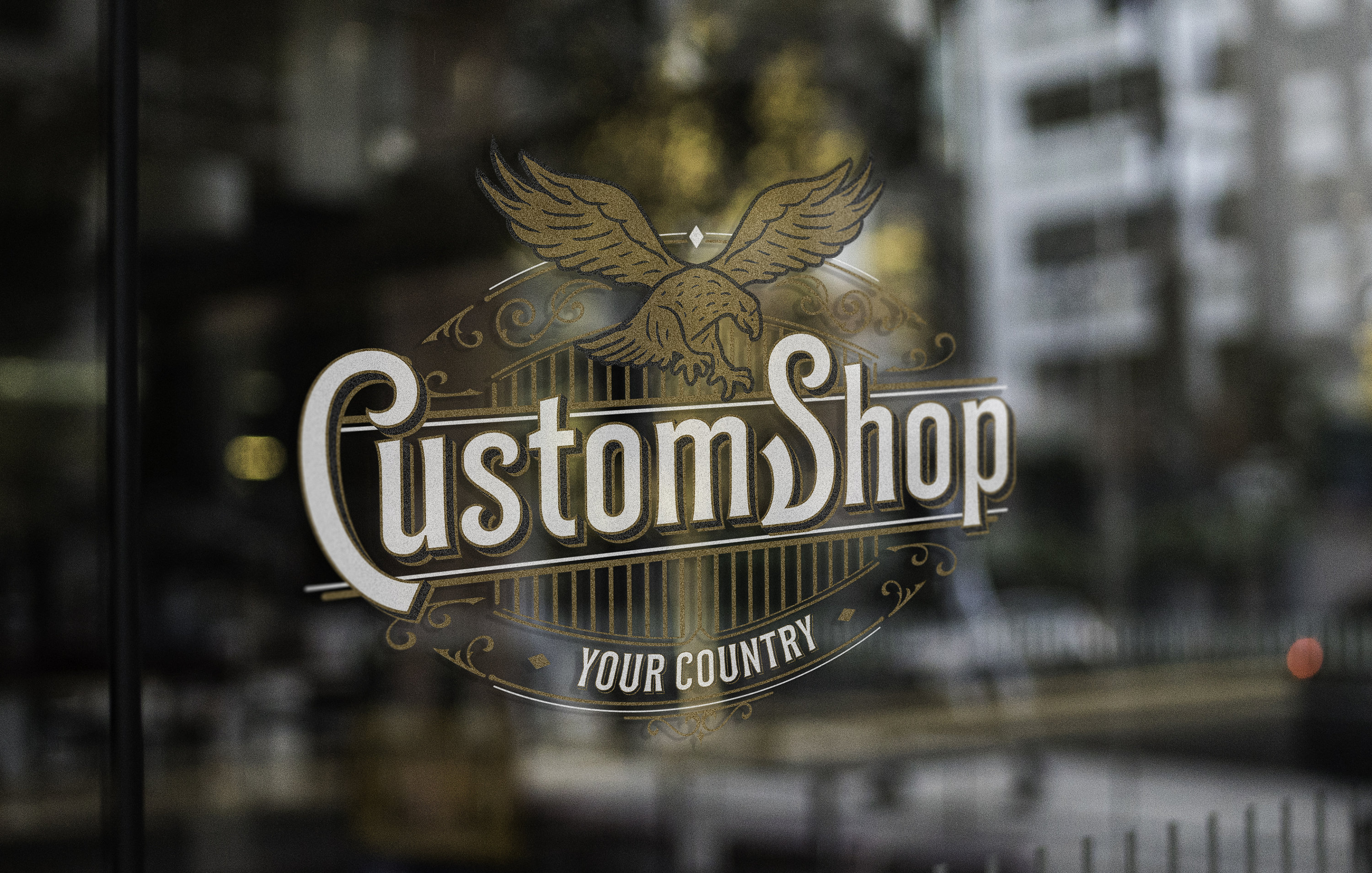 Premade Logo Design Vintage Shop Retro Eagle Logo, Barber Shop, Custom ...