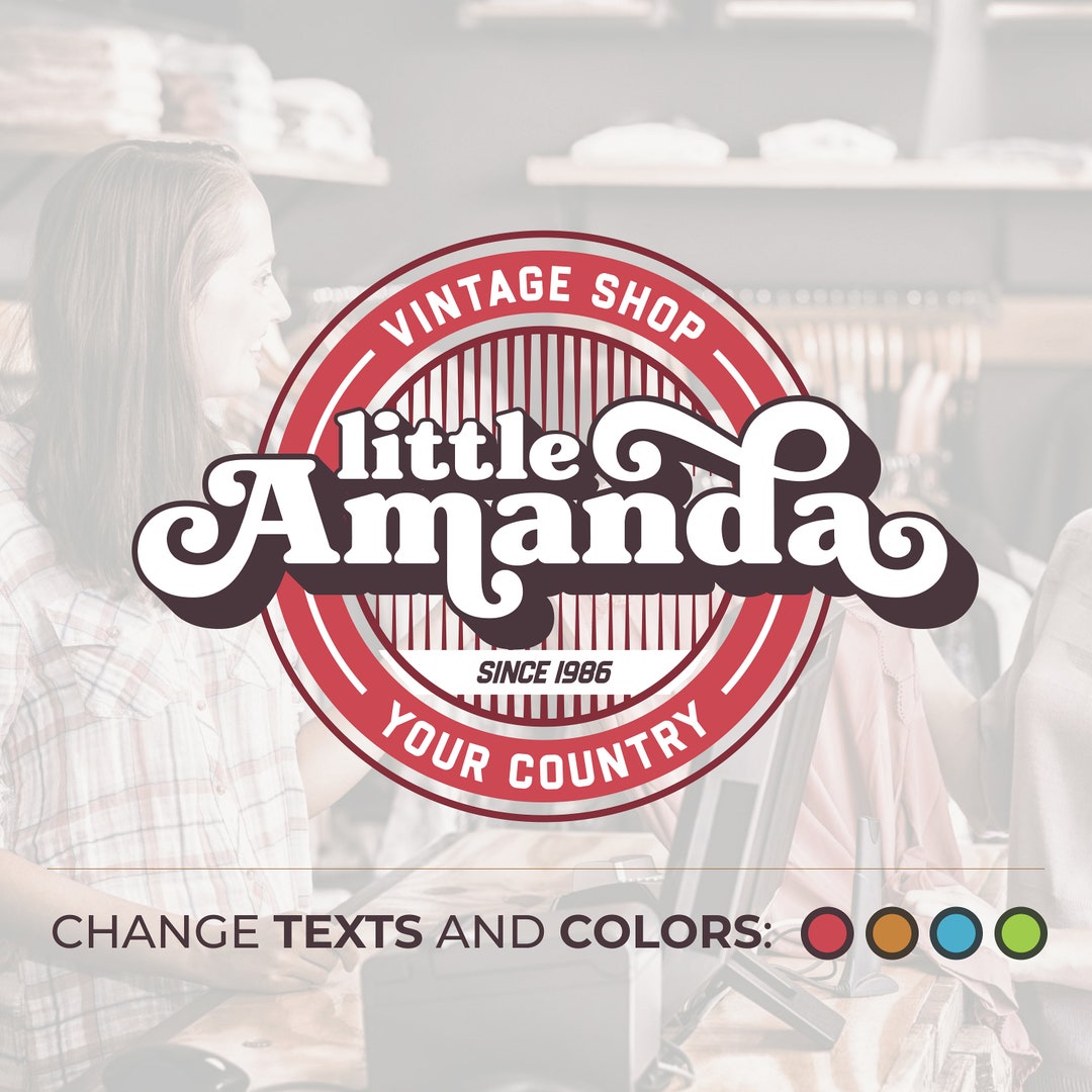 Premade Logo Design, Vintage Shop Logo Watermark, Barber Shop, Sushi ...