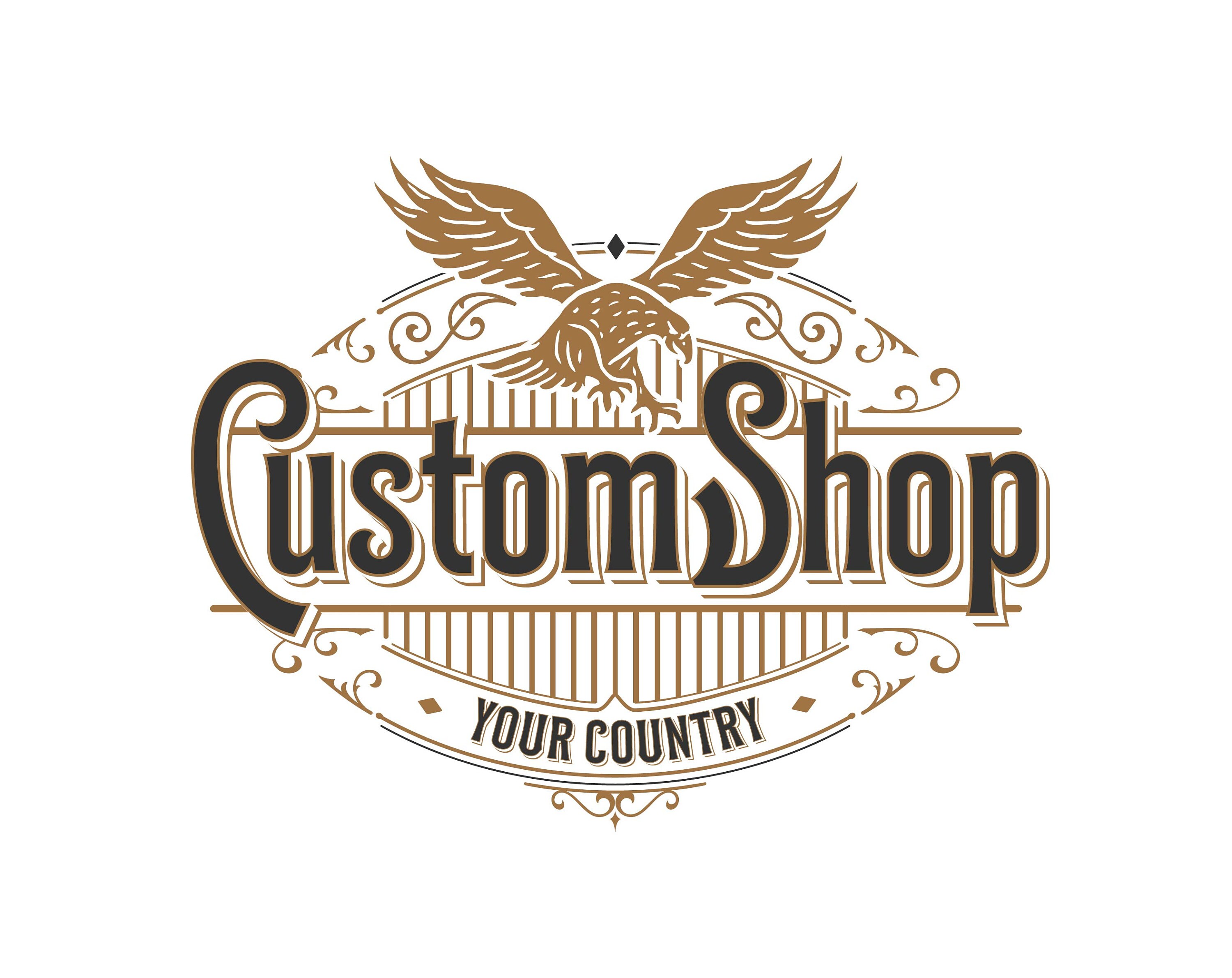 Premade Logo Design Vintage Shop Retro Eagle Logo, Barber Shop, Custom ...