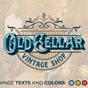 Vintage Shop Logo Design: Customizable Retro Watermark - Etsy