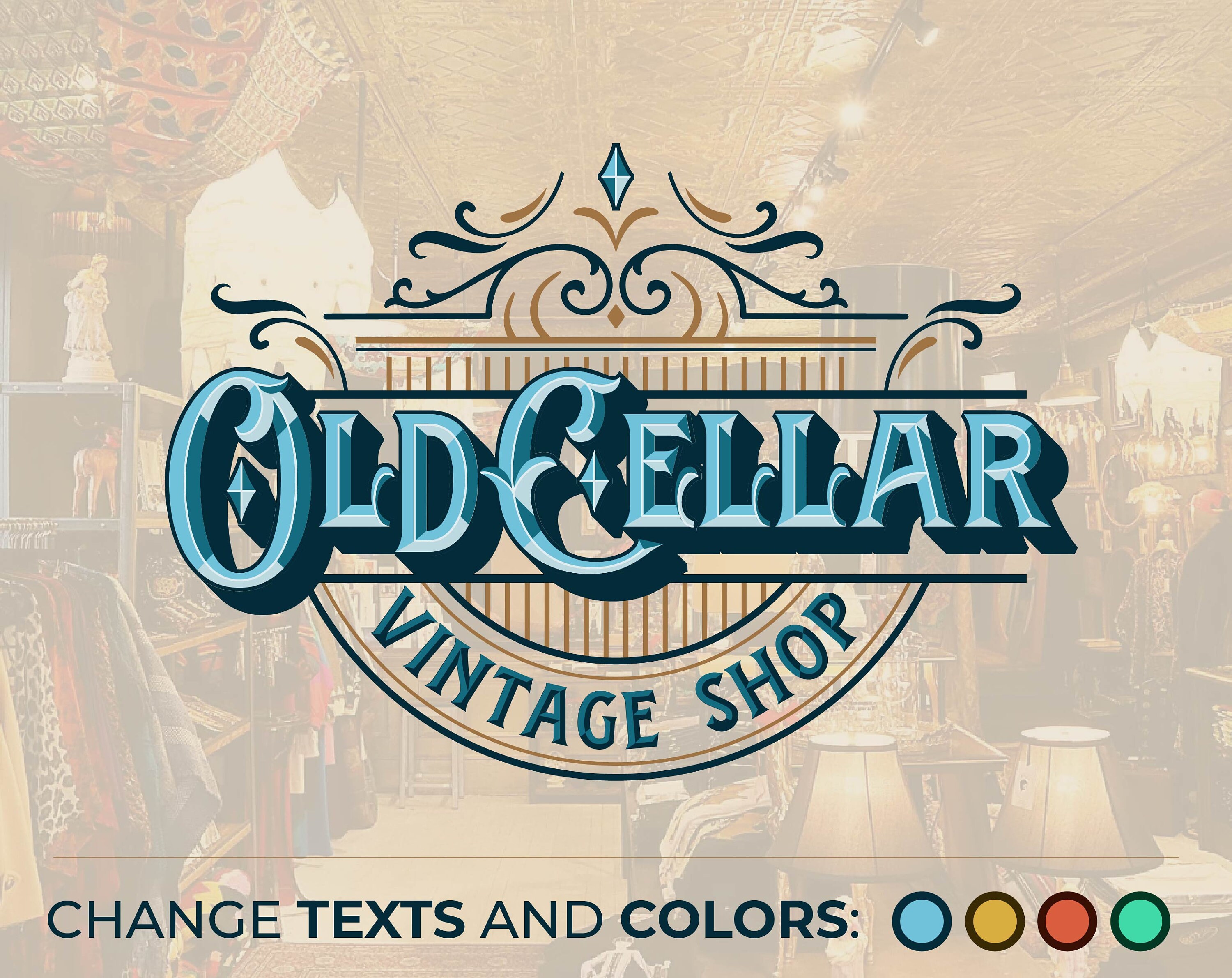 Premade Logo Design, Vintage Shop Logo Watermark, Barber Shop, Artisan ...