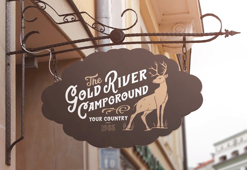 Premade Logo Design, Vintage Shop Logo Watermark, Camping, Artisan Logo ...