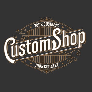 Premade Logo Design Vintage Shop Logo Watermark, Barber Shop, Custom ...