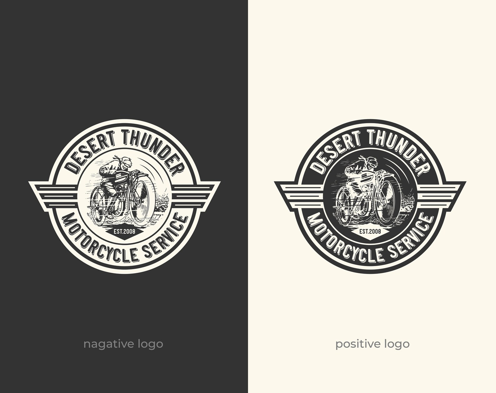 Vintage Motorcycle Garage Logo Design: Customizable Retro Shop ...