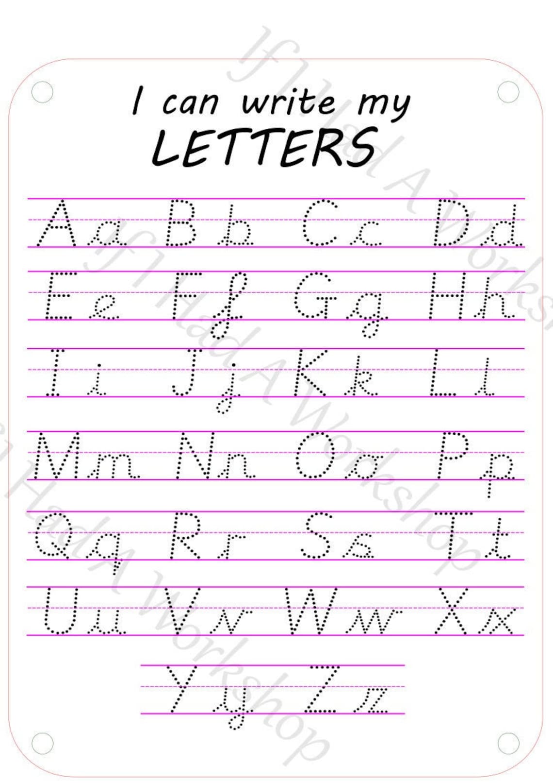 DIGITAL FILE for UK School Cursive Alphabet Tracing Engrave .svg .pdf ...