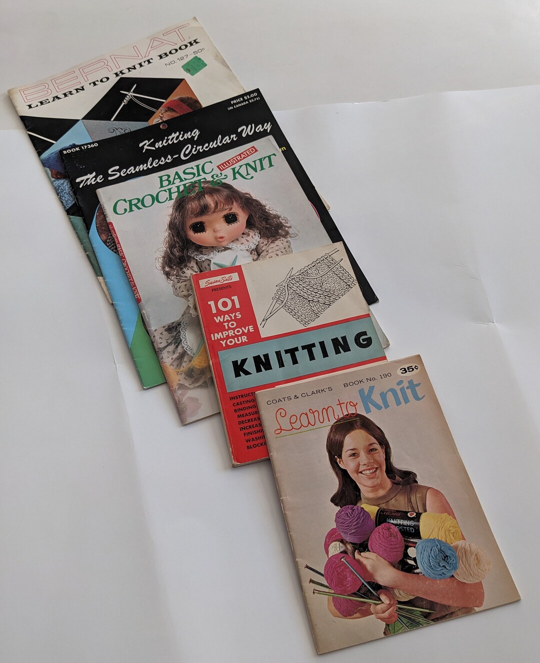 Vintage Learn How to Knit Booklets 5 Vintage Booklet for Knitting and Crochet knitting With ...