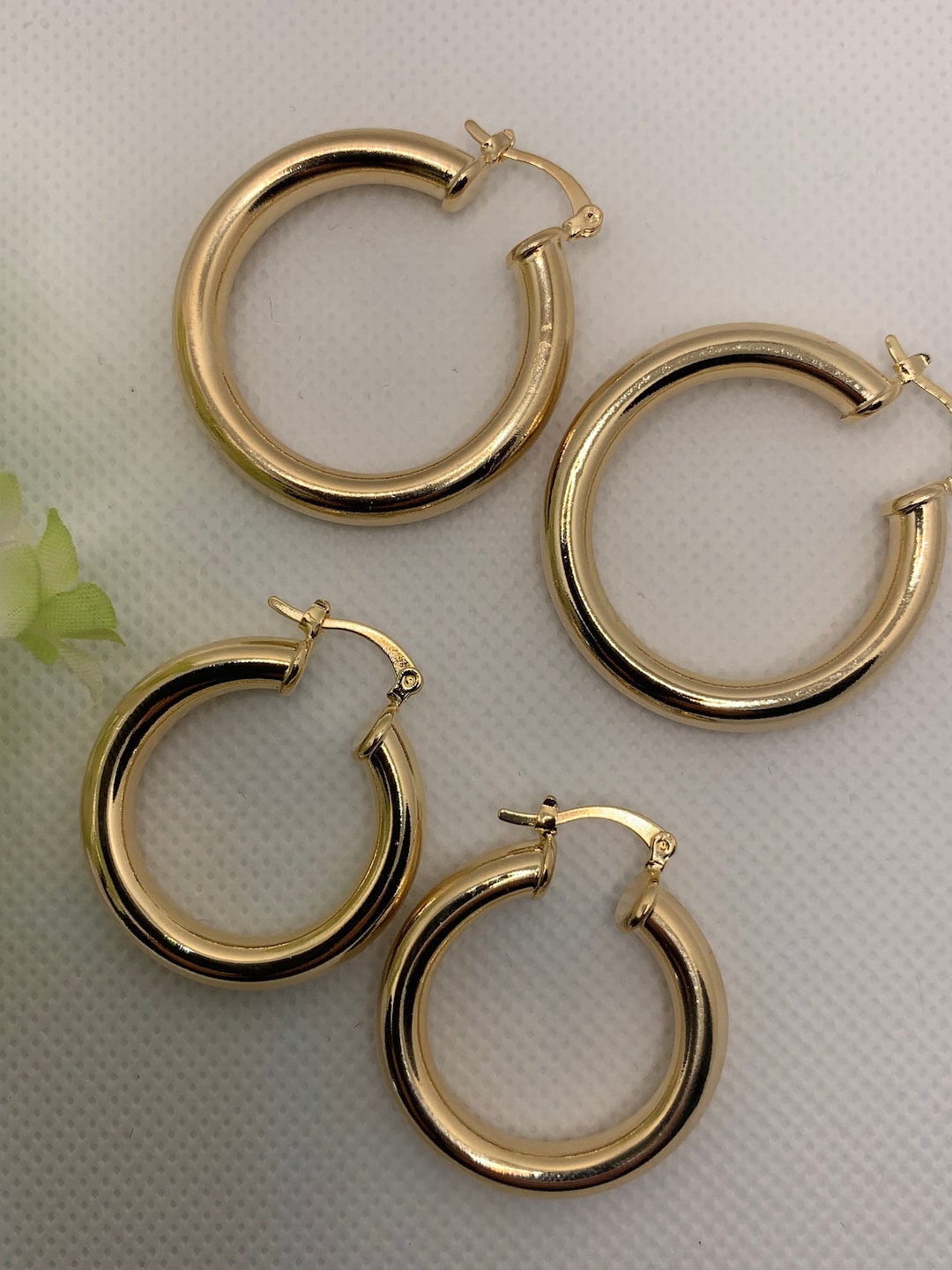 18 K Gold Filled Hoop Earrings | Hoop Gold Earrings| Hoop Earrings ...