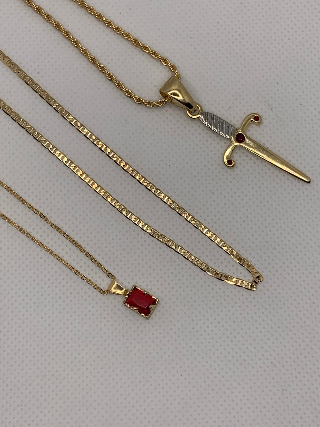 18 K Gold Filled Collection Sword Necklace Dainty Cz - Etsy