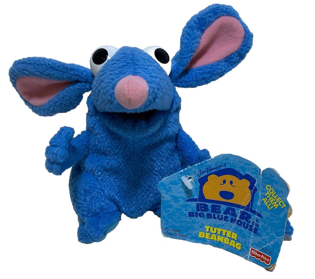 Tutter Mouse Bear in the Big Blue House 6 in Plush Jim Henson Disney W ...