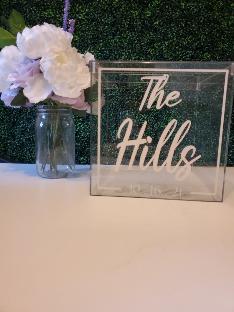 Personalized Acrylic Wedding Card Box I Wedding Card Box I | Etsy