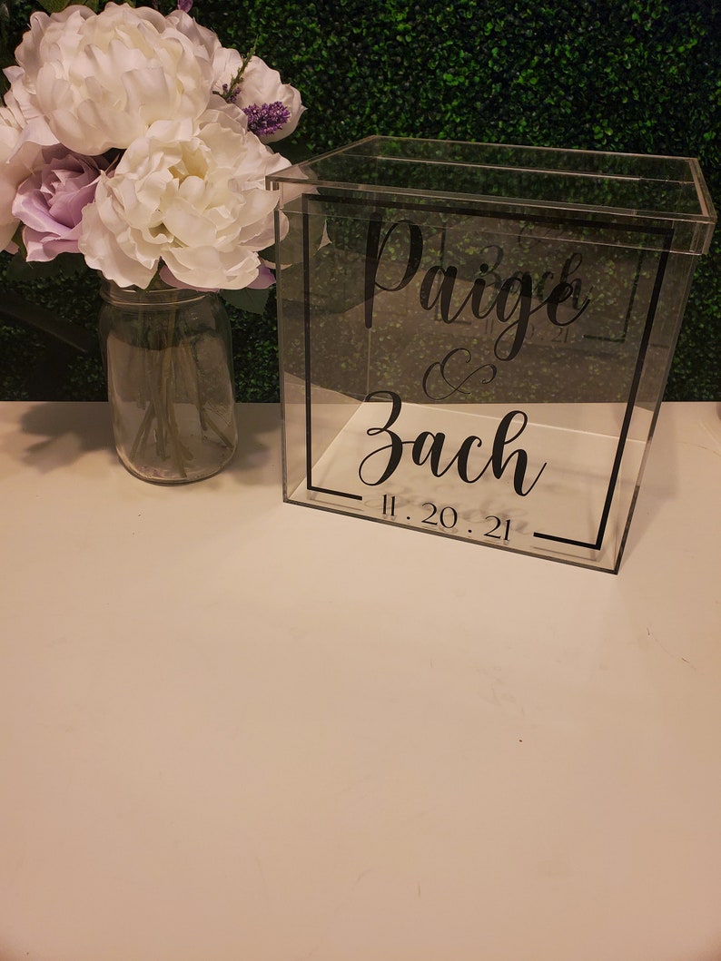 Personalized Acrylic Wedding Card Box I Wedding Card Box I - Etsy