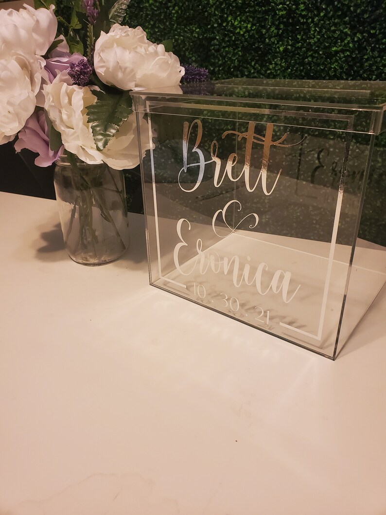 Personalized Acrylic Wedding Card Box I Wedding Card Box I Clear ...