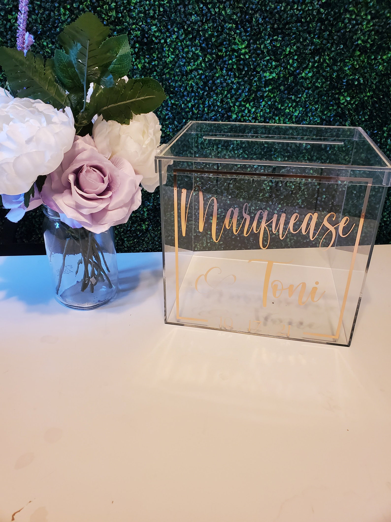 Personalized Acrylic Wedding Card Box I Wedding Card Box I Clear ...