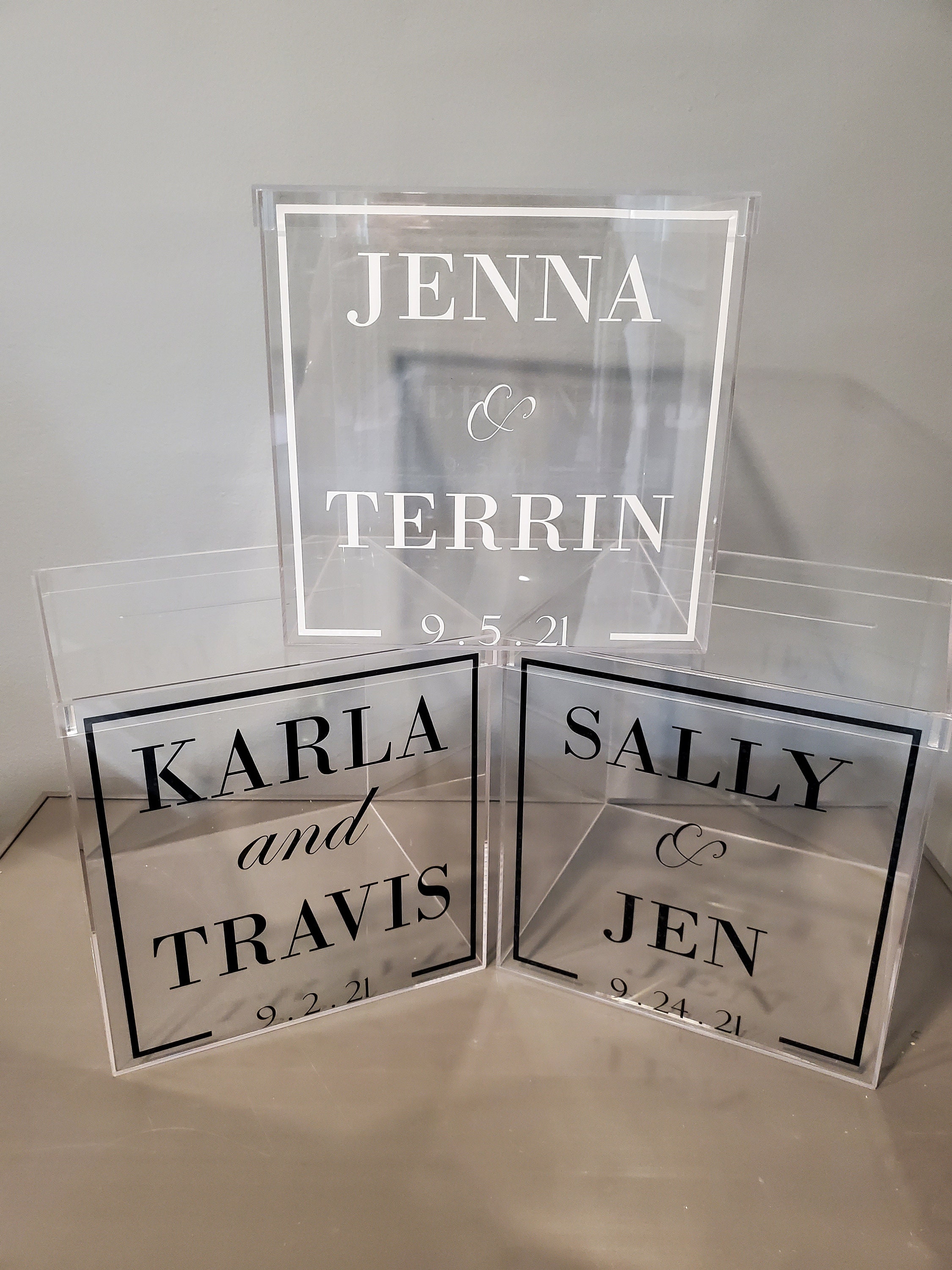 Personalized Acrylic Wedding Card Box I Wedding Card Box I Clear ...