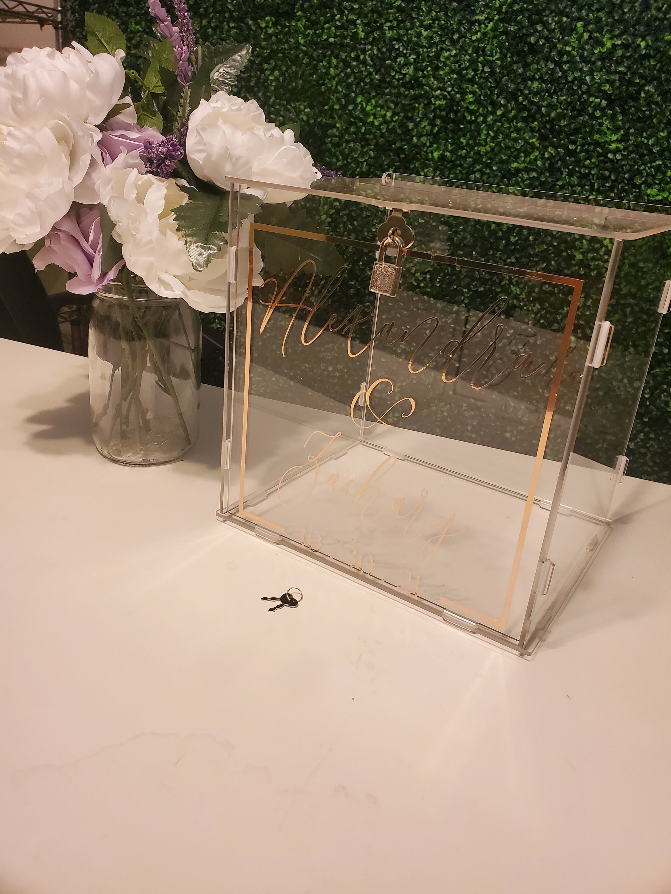Personalized Acrylic Wedding Card Box With Lock I Locking - Etsy