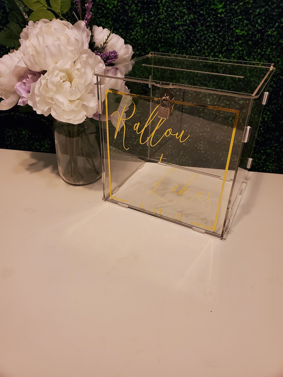 Personalized Acrylic Wedding Card Box With Lock I Locking - Etsy