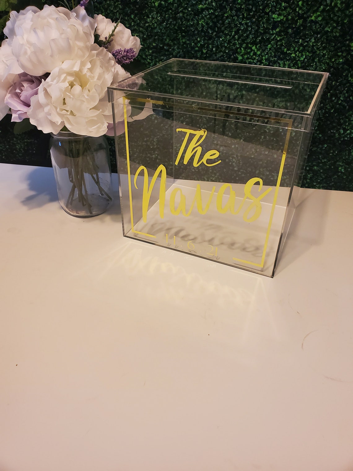 Personalized Acrylic Wedding Card Box I Wedding Card Box I - Etsy
