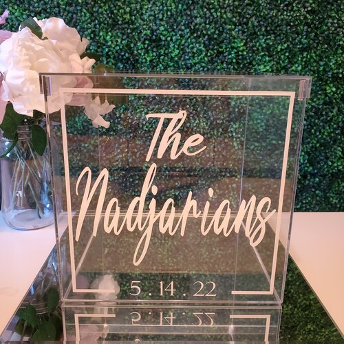 Personalized Acrylic Wedding Card Box I Wedding Card Box I | Etsy