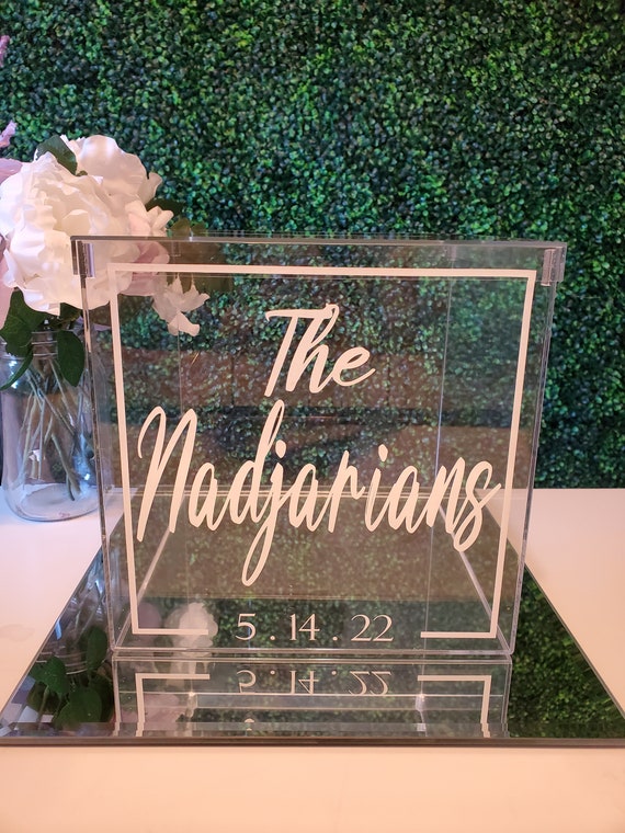 Personalized Acrylic Wedding Card Box I Wedding Card Box I | Etsy