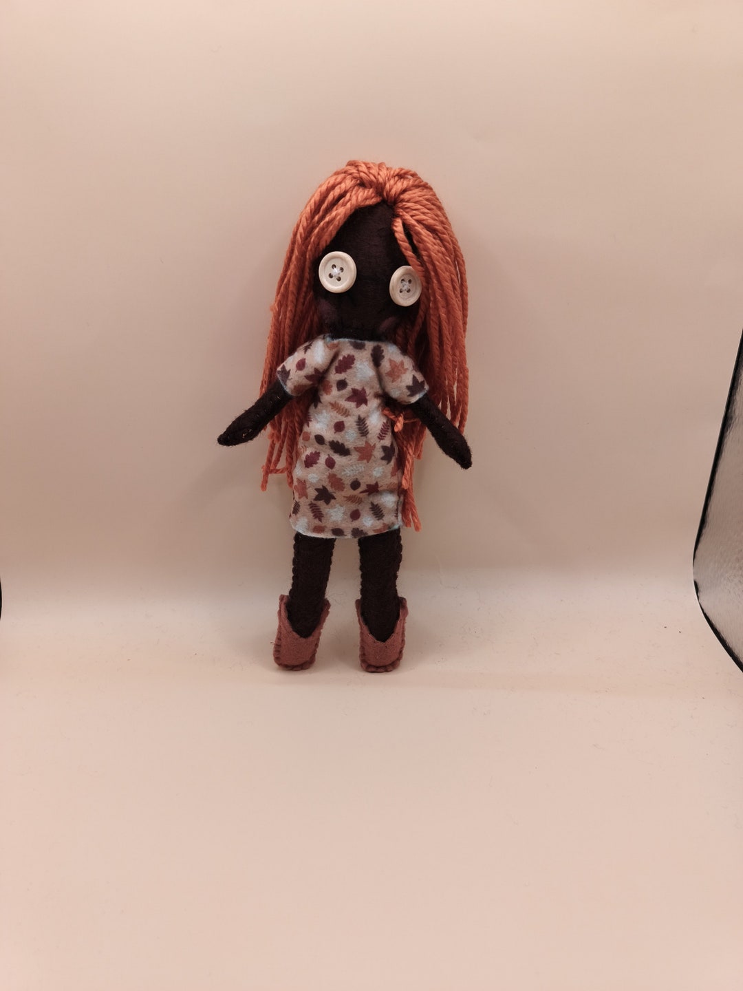 Voodoo Doll Autumn, Felt Art Doll, Button Eyed Doll - Etsy