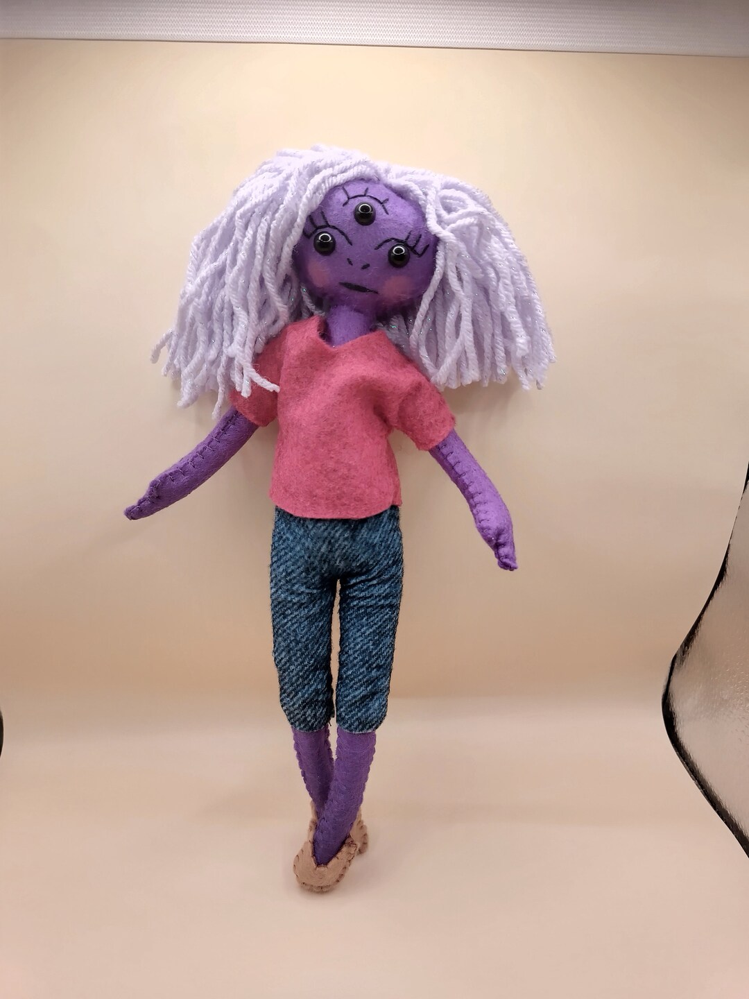 Alien Girl Celes, Felt Doll, OOAK Felt Art Doll Alien Girl - Etsy