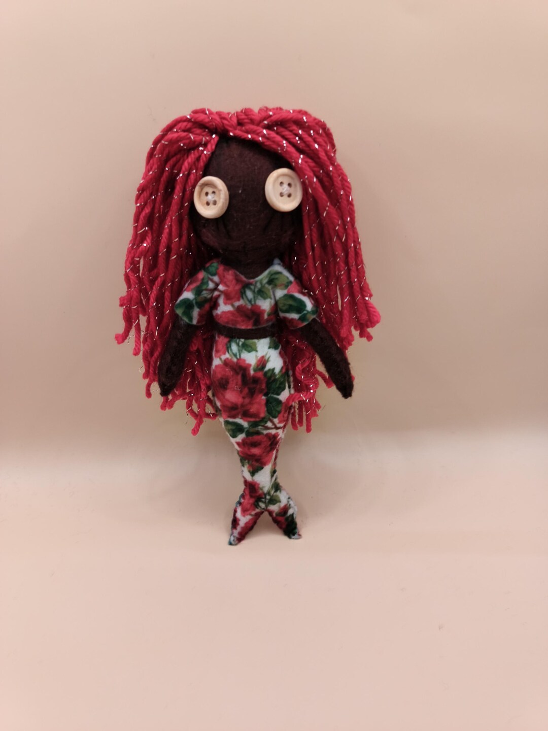 Voodoo Doll Mermaid Rosalie, Felt Art Doll, Button Eyed Doll - Etsy