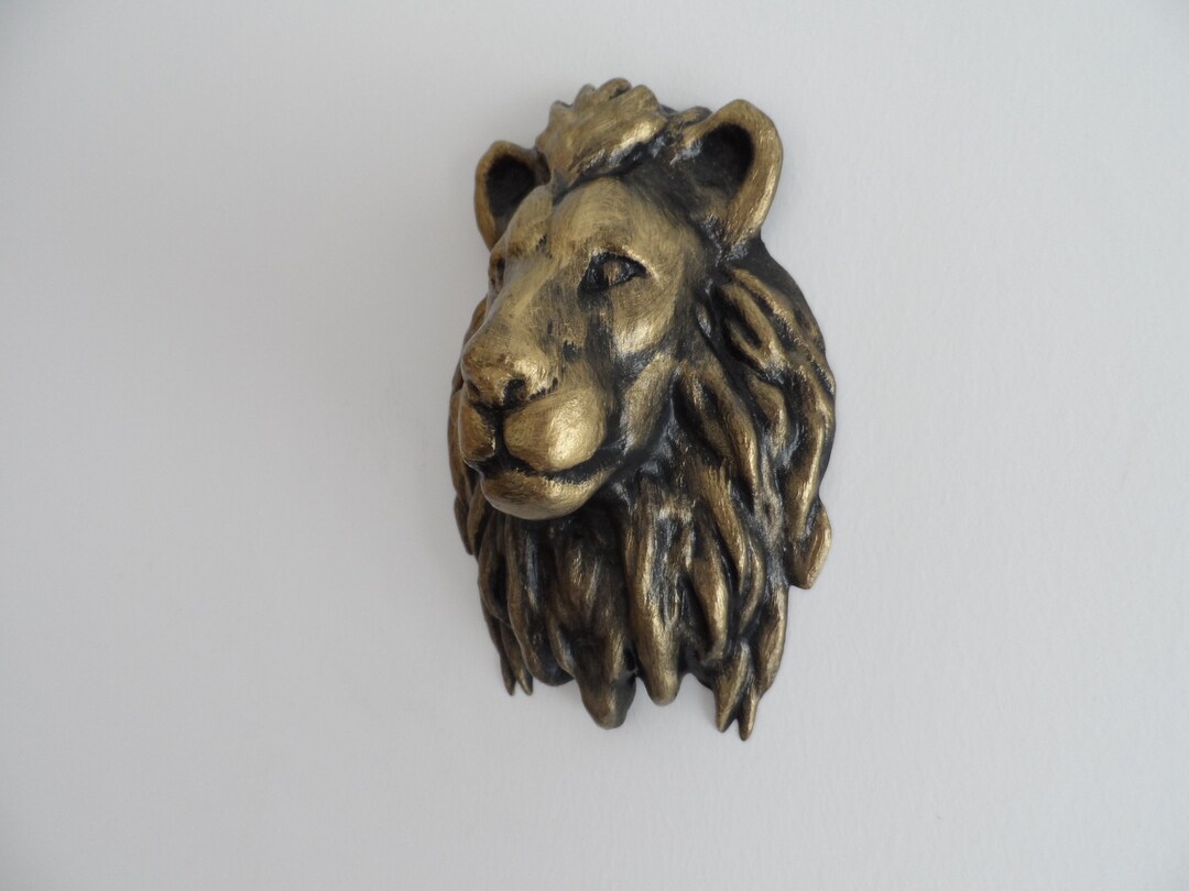 Lion Head Decor/gold Painted Lion Head/lion Head Wall Decoration - Etsy