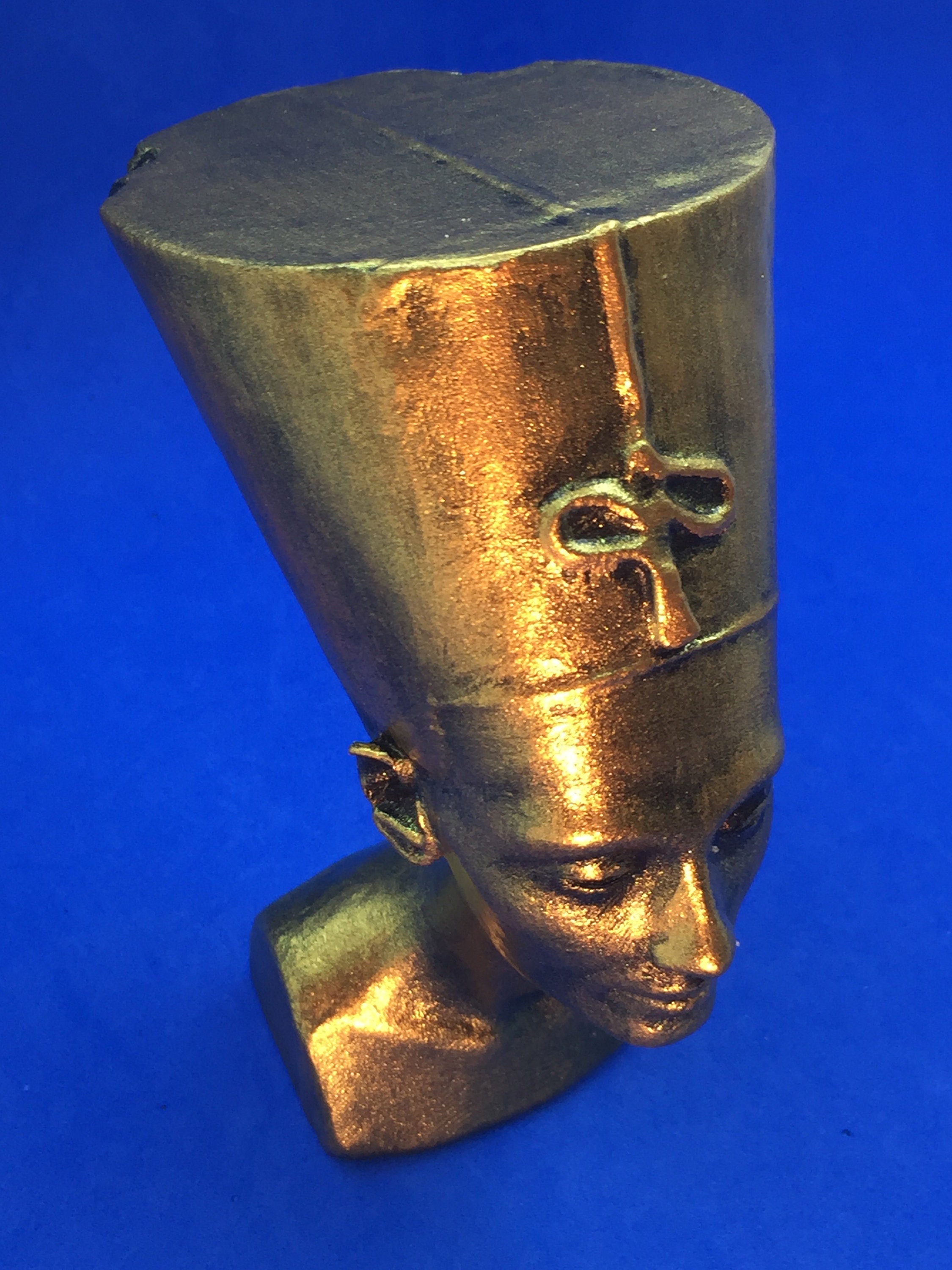 Queen Nefertiti Bust Sculpture Antique Gold Painted - Real 3d Scanned ...