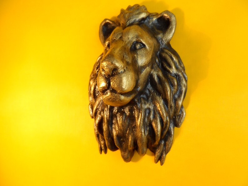 Lion Head Decor/gold Painted Lion Head/lion Head Wall Decoration - Etsy