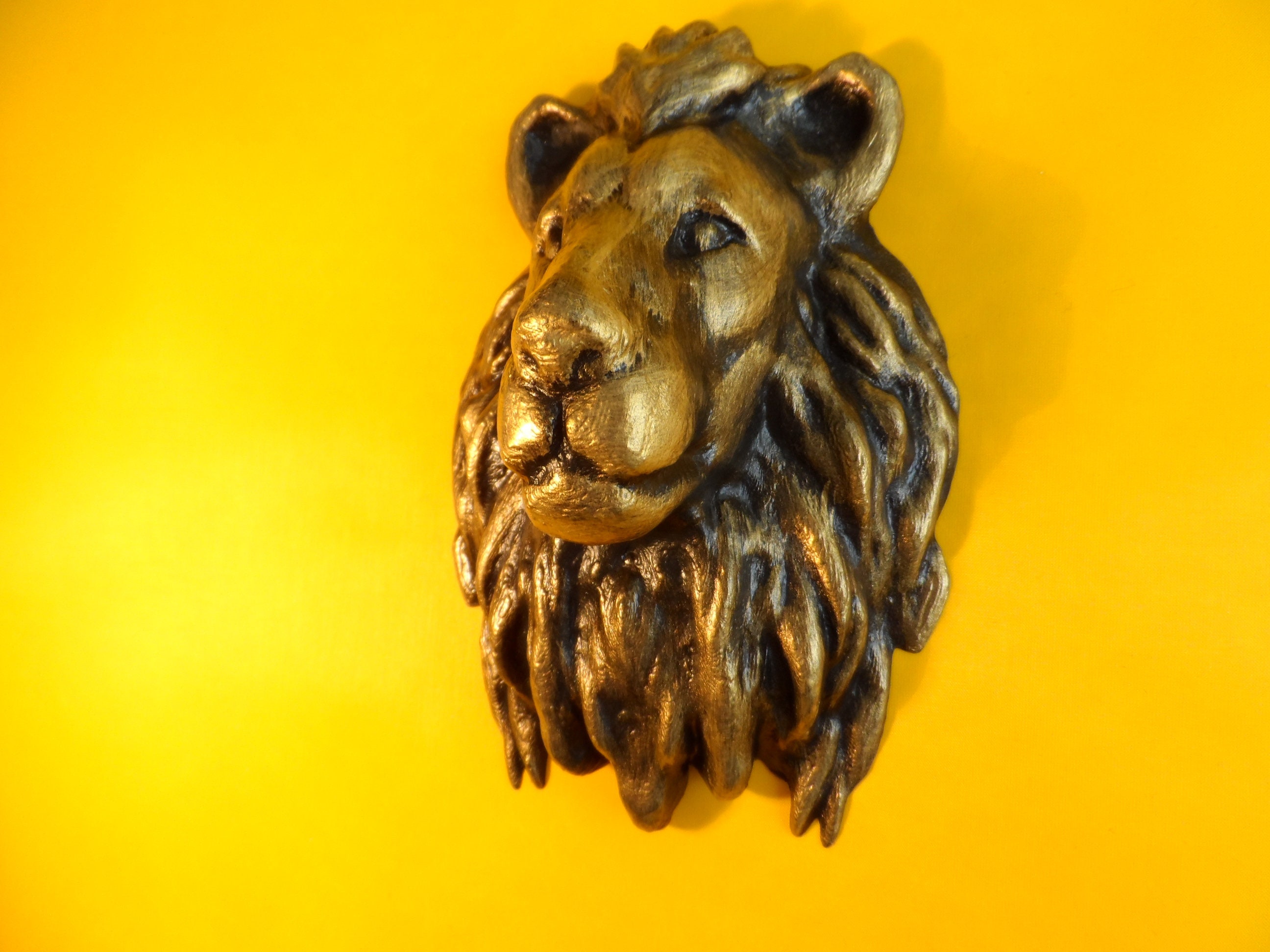 Lion Head Decor/gold Painted Lion Head/lion Head Wall Decoration - Etsy
