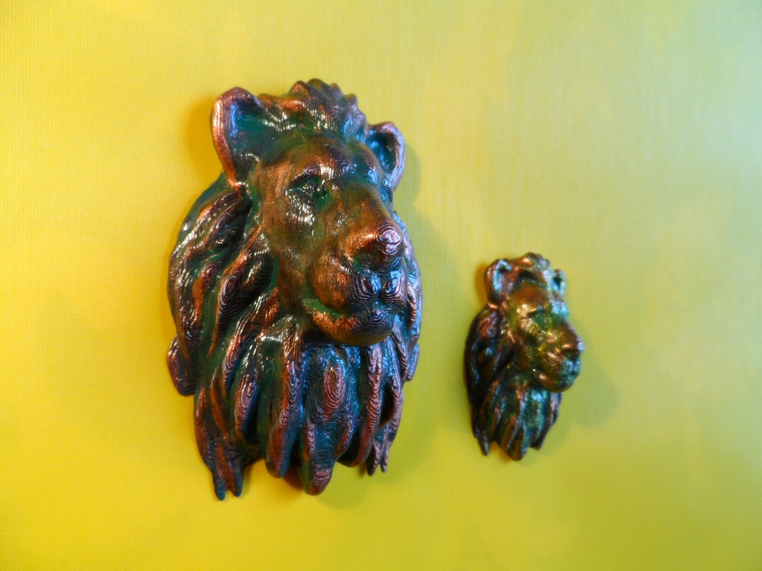 Lion Head Magnets for Refrigerator or Pc Case-copper Effect - Etsy