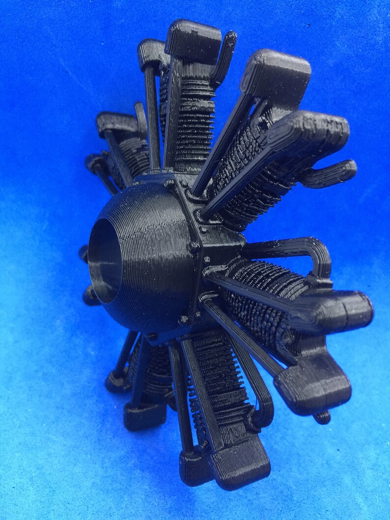 Dummy / Fake 7 Cylinder Radial Engine for RC Model Airplanes Black Pla ...