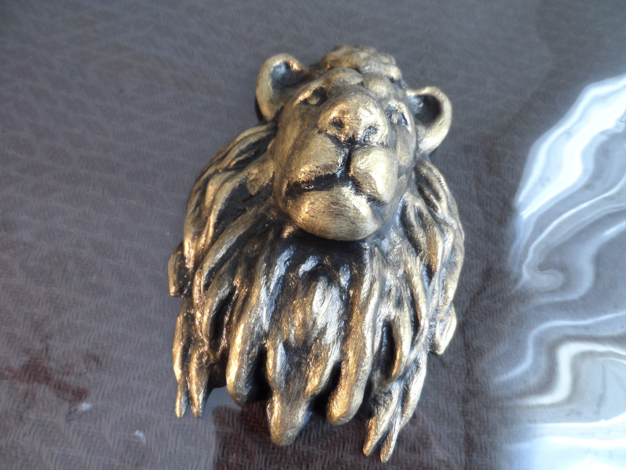 Lion Head Decor/gold Painted Lion Head/lion Head Wall Decoration - Etsy