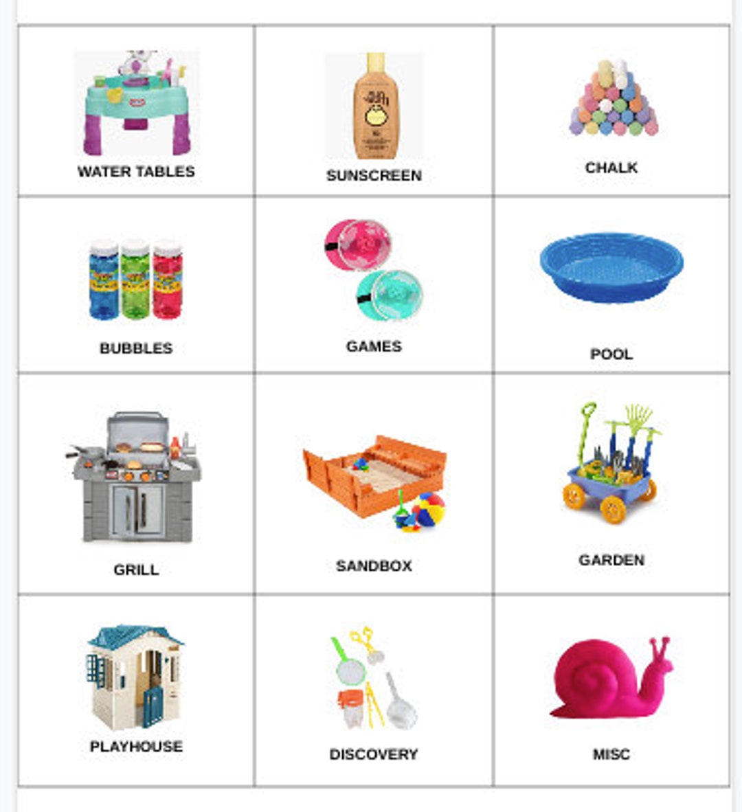 Outdoor Toy Bin Storage Labels PDF to Download | Printable PDF Labels ...