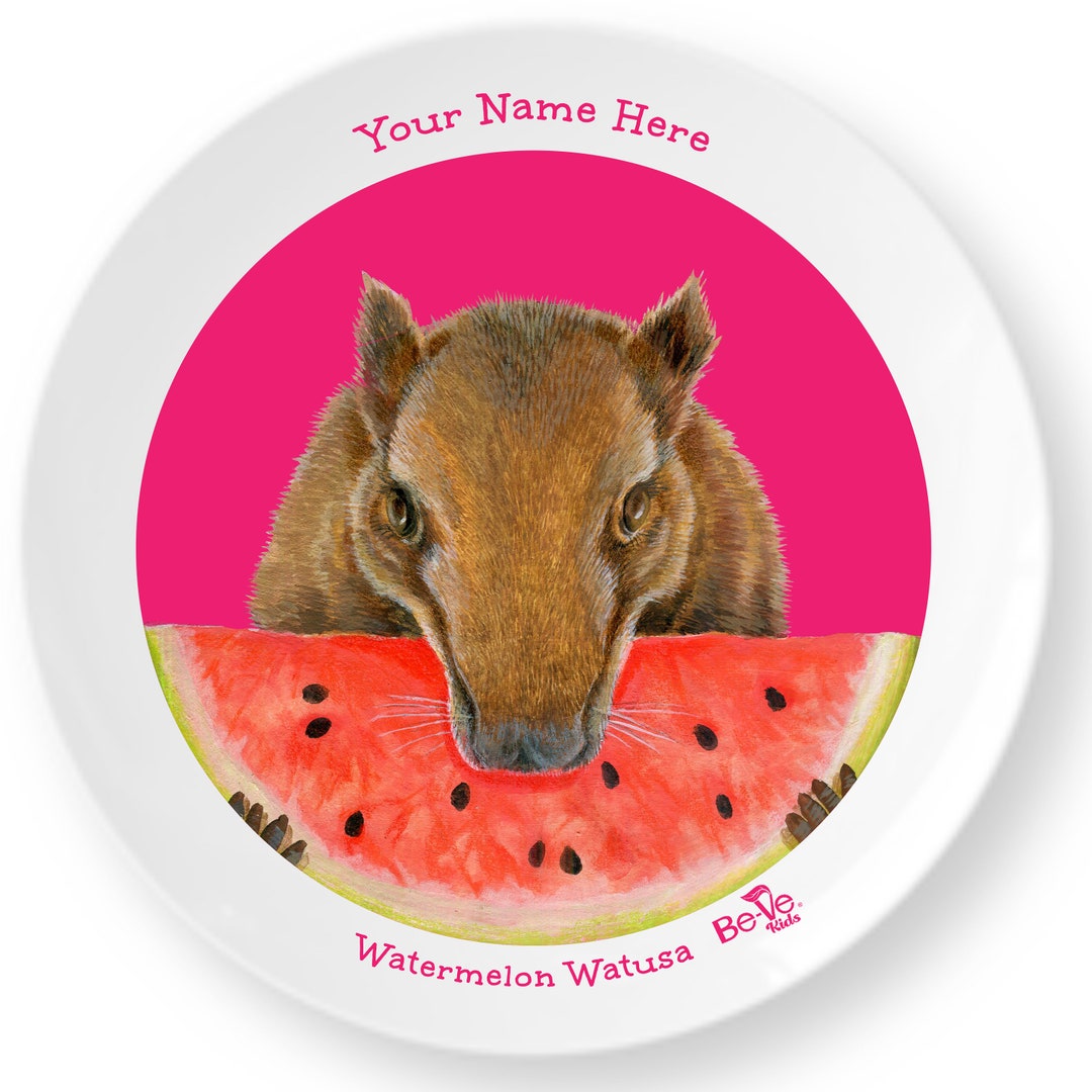 Personalized Child Name Watusa Plate, Meet Watermelon Watusa! Kids Dish ...