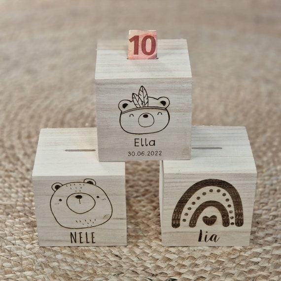 Personalisierte Spardose Holz Spardose Spardose mit Namen - Etsy Schweiz