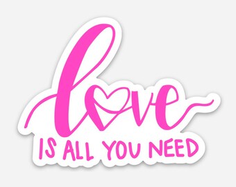 Beatles Lyrics Die Cut Stickers, All You Need is Love Vinyl Sticker ...