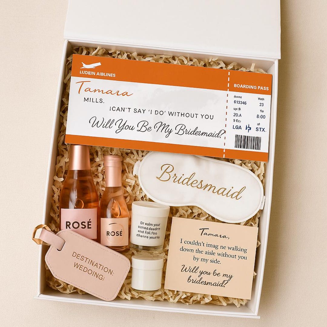 Bridesmaid Proposal Boarding Pass – Editable Canva Template – Will You ...