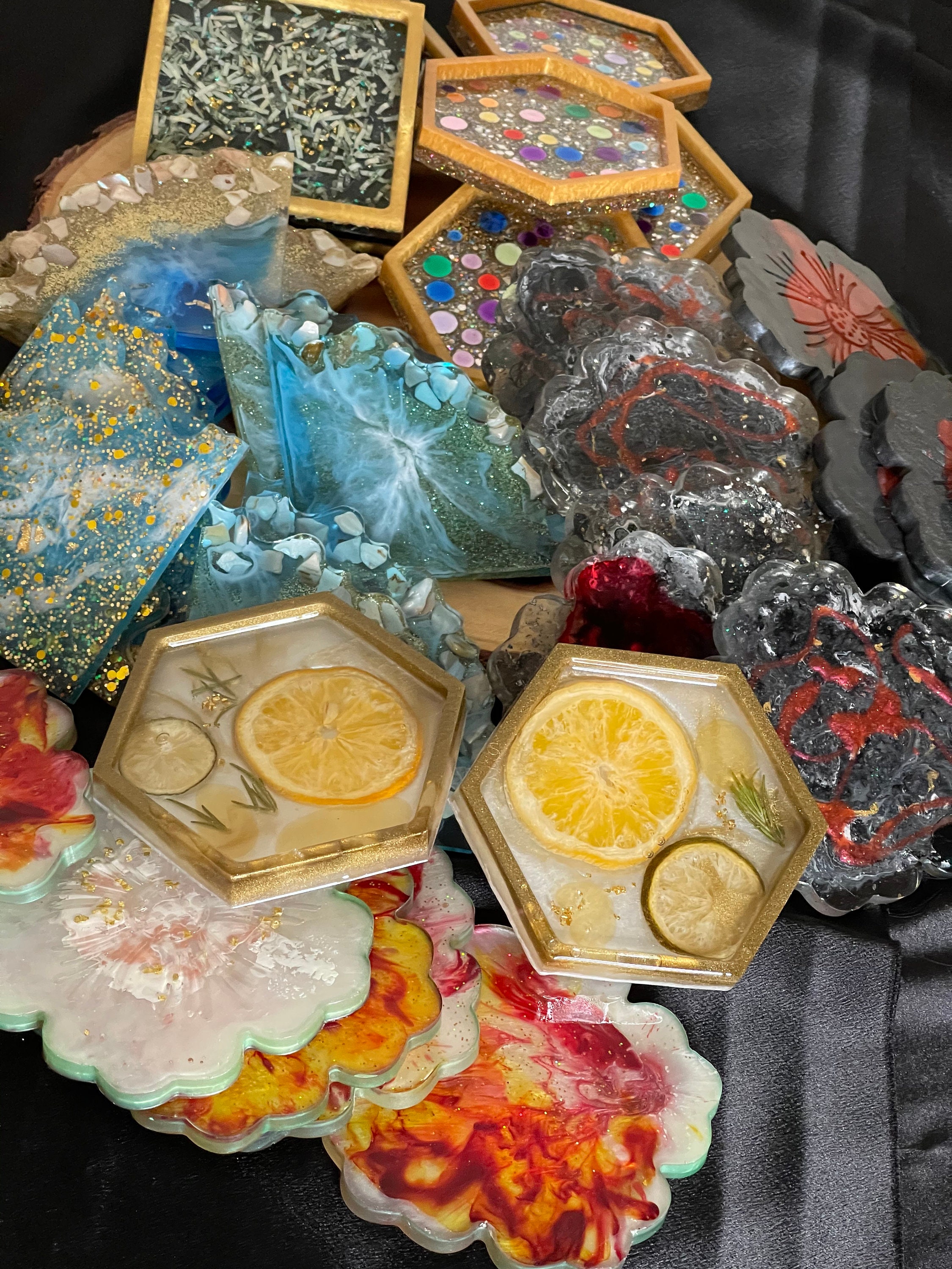Beautiful Custom Made Resin Coasters Sets - Etsy