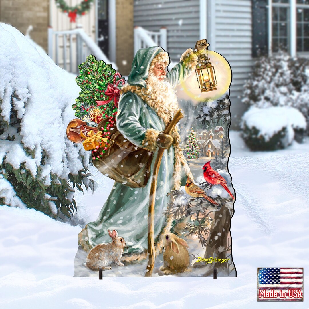Saint Nicholas Outdoor Lawn and Yard Christmas Decor - Oversized Wooden ...